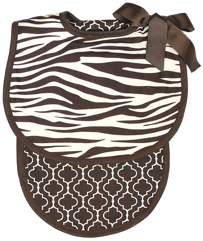 #22155 Brown Zebra Bib & Burp Gift Set – RaindropsBaby