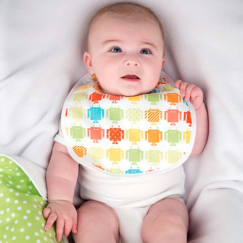#22255 Green Robot Bib & Burp Gift Set – RaindropsBaby